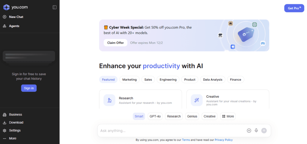 You.com AI Review 2025 - Pricing, Alternatives & Tutorial Best Free AI ...