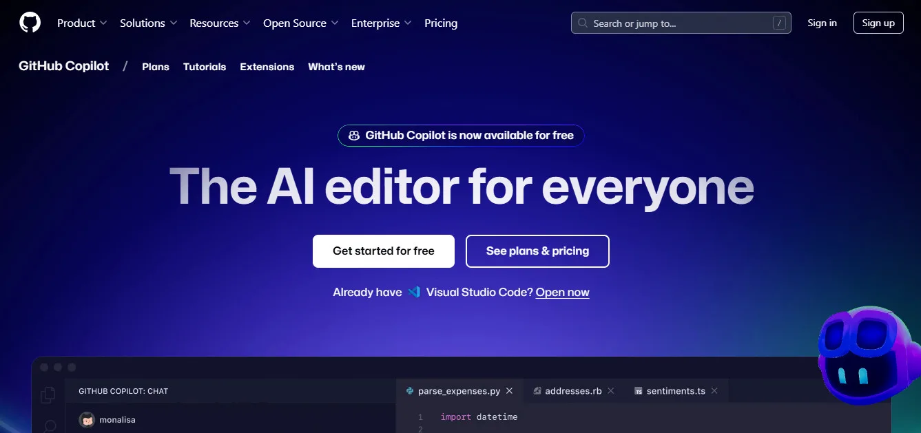 GitHub Copilot Review 2025 - Pricing, Alternatives & Tutorial | Best Free AI Tools
